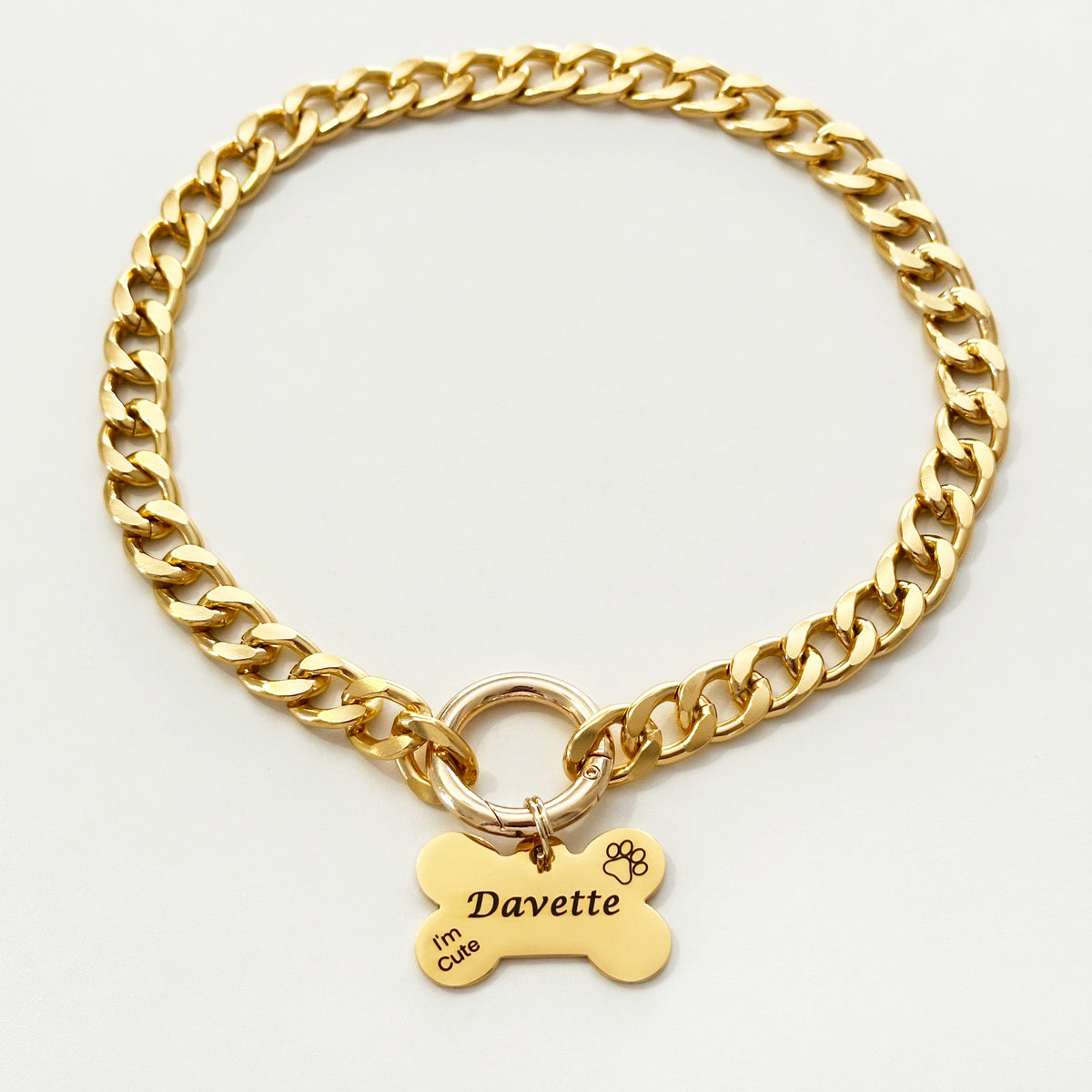 Cuban Link Dog Necklace: Chain Dog Collar Gold Silver Lightweight Opti ...